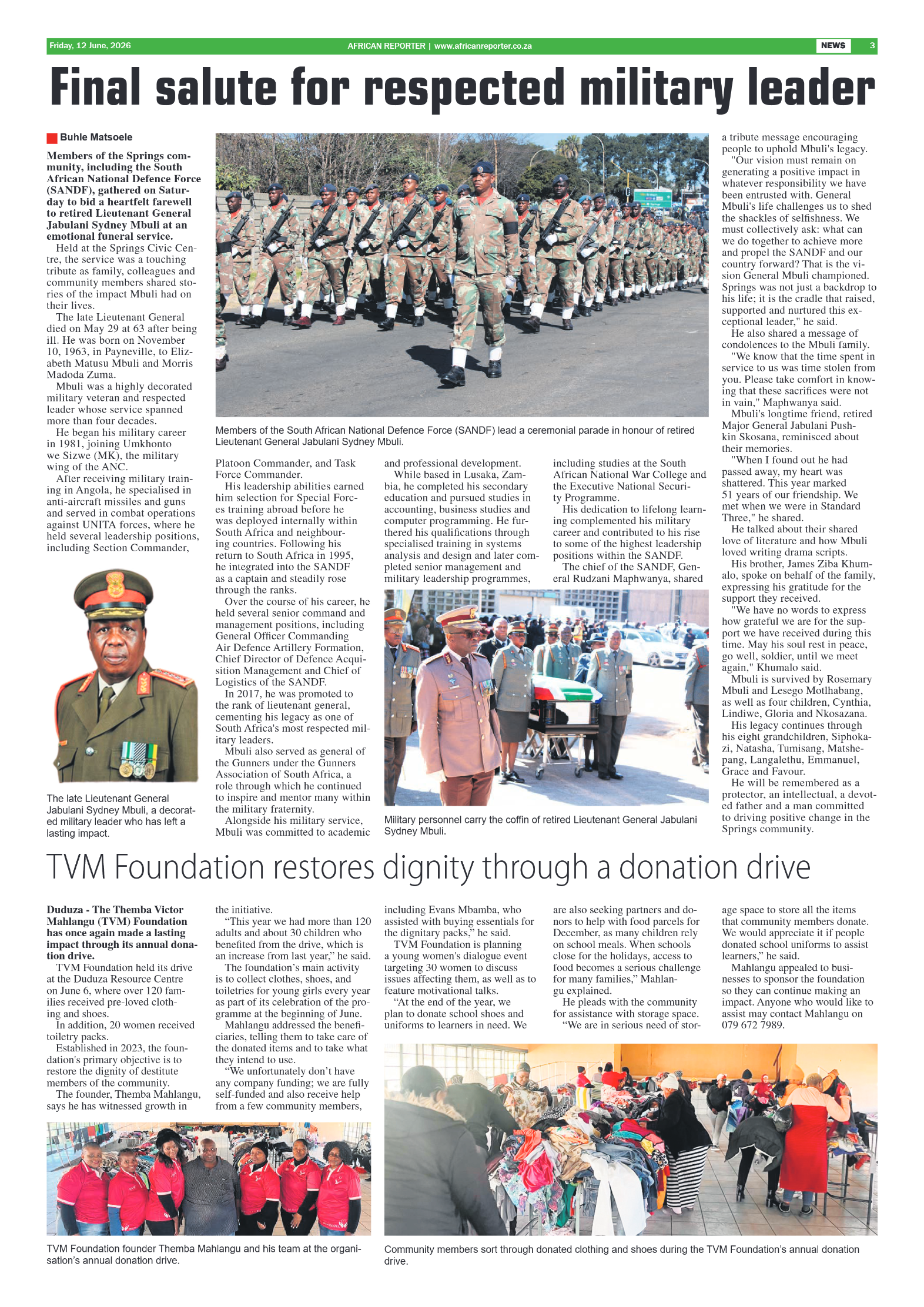 African Reporter 12 June 2026 | African Reporter